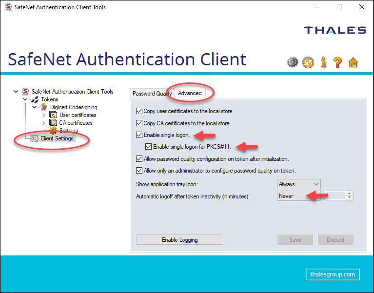 Code Signing with FIPS USB Token on a Windows HyperV