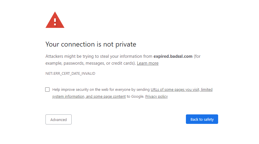 How to Fix NET::ERR_CERT_DATE_INVALID Error