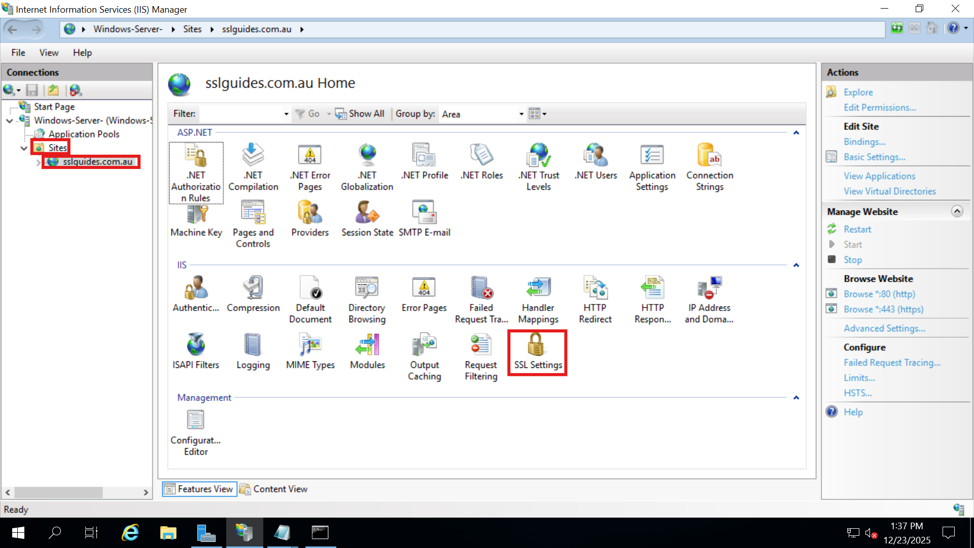 ACME SSL Configuration Guide for IIS - Windows Server