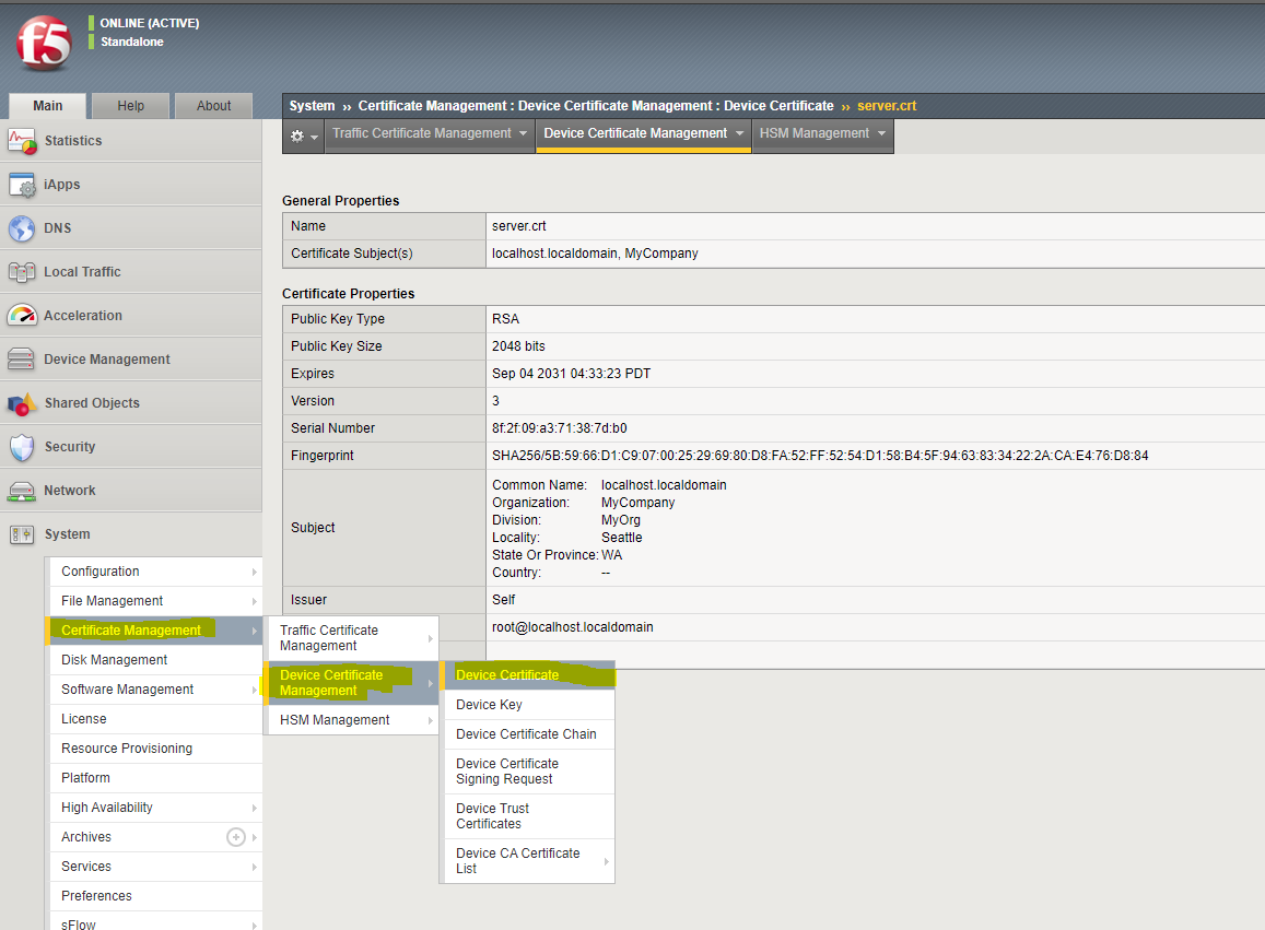 Setup SSL/TLS with F5 BigIP
